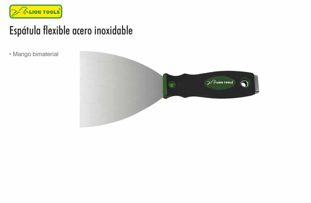 ESPATULA MANGO BIMATERIAL 3 FLEXIBLE ACERO INOX LION TOOLS - Lion Tools